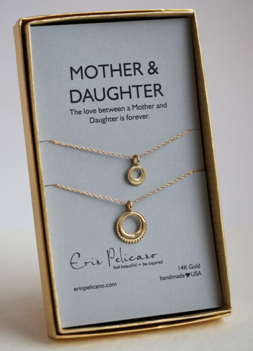 Mother Daughter Heart Necklace | Fine Jewelry made in USA Erin Pelicano