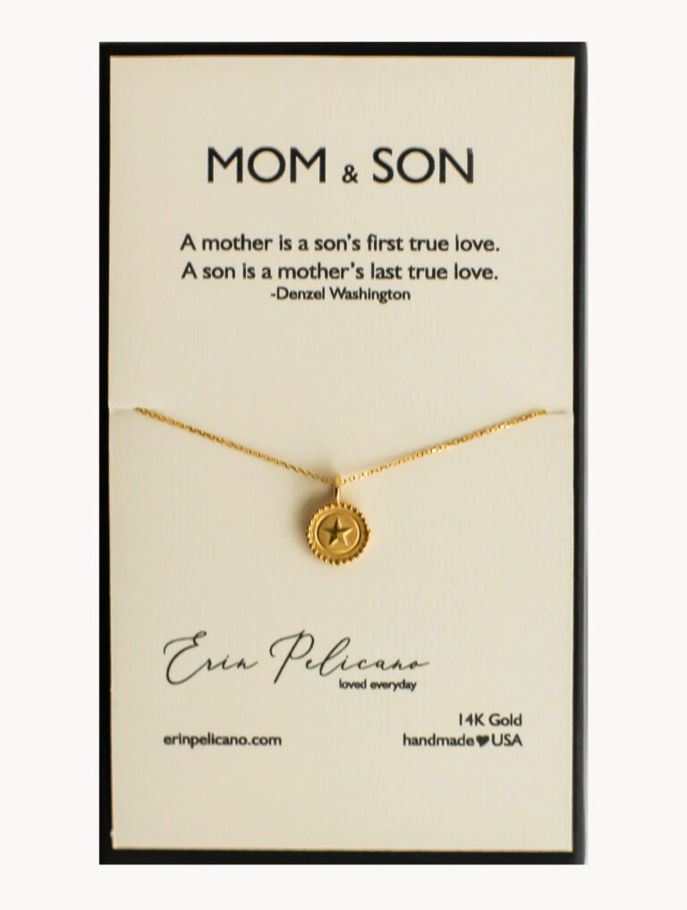 Mom Son Charm Necklace | Sterling Silver made in USA by Erin Pelicano